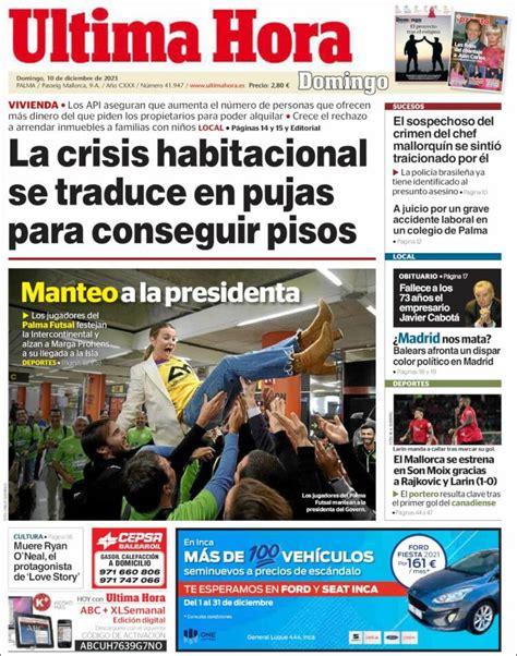 Periódico Última Hora España Periódicos De España Edición De