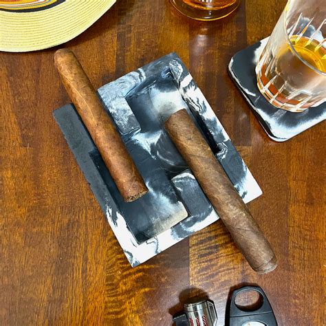 Double Concrete Cigar Ashtray