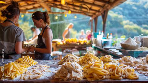 Outdoor Pasta Making Class In Italy Focusing On Traditional Cooking