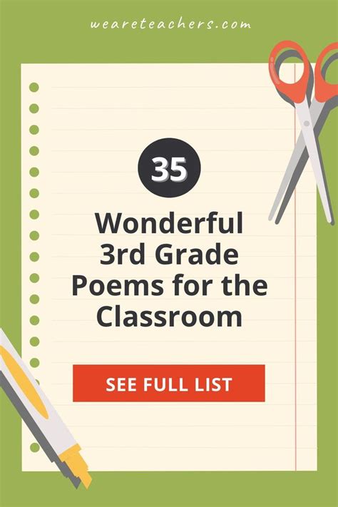 55 Wonderful 3rd Grade Poems For The Classroom Poems For Students