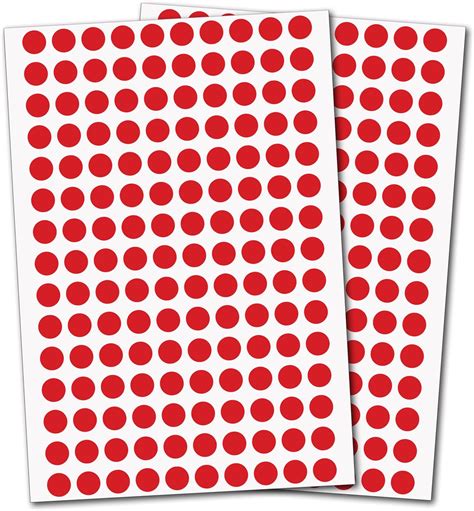 12mm Red Colour Coding Dot Circle Stickers Labels Permanent Self Adhesive Paper Labels Pack