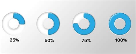Premium Vector Set Of Circle Percentage Diagrams From 25 To 100 For Web Design User Interface