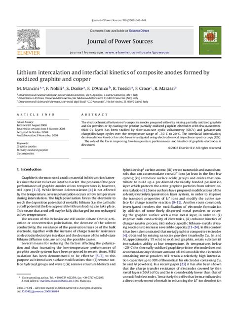 Pdf Lithium Intercalation And Interfacial Kinetics Of Composite Anodes Formed By Oxidized