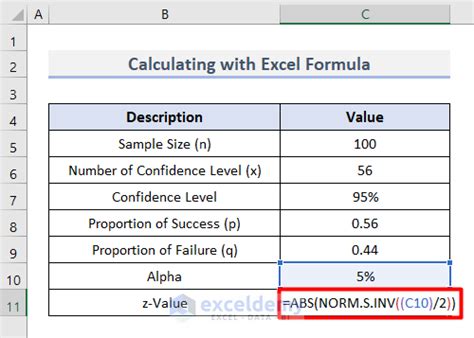 How To Calculate Confidence Interval Proportion In Excel