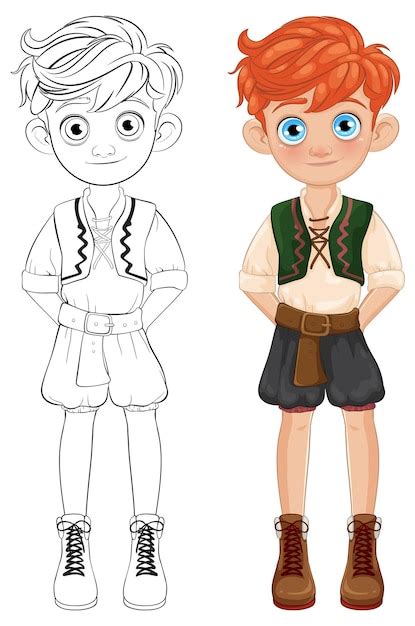 Ein Kleiner Junge Zum Malen Premium Vektor