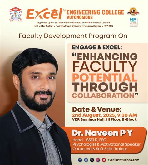 Excited To Announce Our Upcoming Faculty Development Program At Excel Engineering College