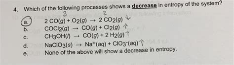 Solved Which Of The Following Processes Shows A Decrease In