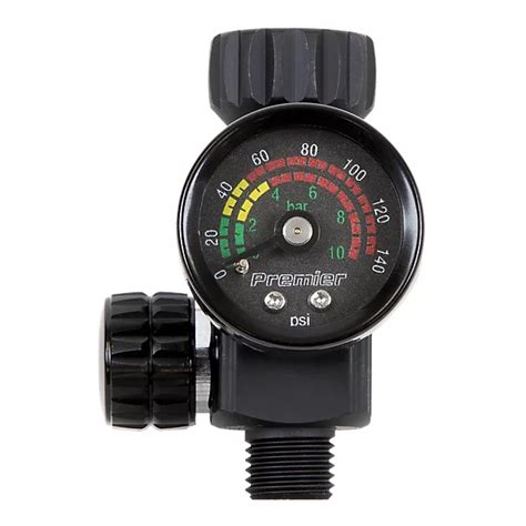 Premier On Gun Air Pressure Regulator Gauge With Glass Lens High
