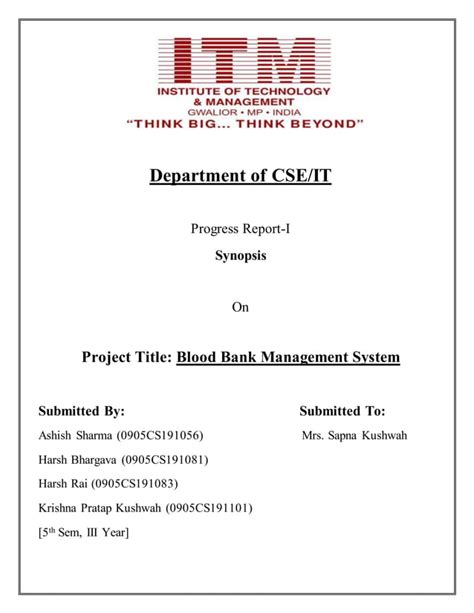 Pbl Report Blood Management System 5th Sem Pdf