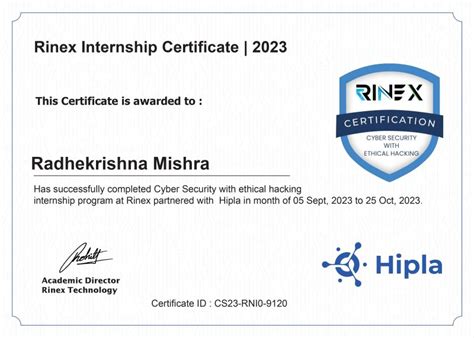 Sharing Insights From My Cybersecurity Internship At Rinexai Radhekrishna Mishra Posted On