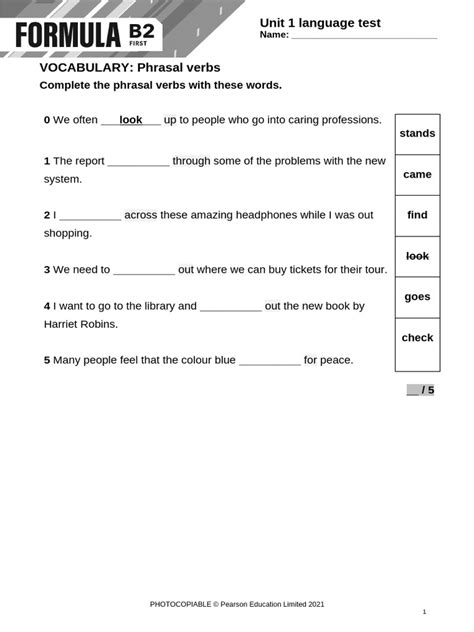 Unit 1 Language Test Vocabulary And Grammar Pdf Linguistic