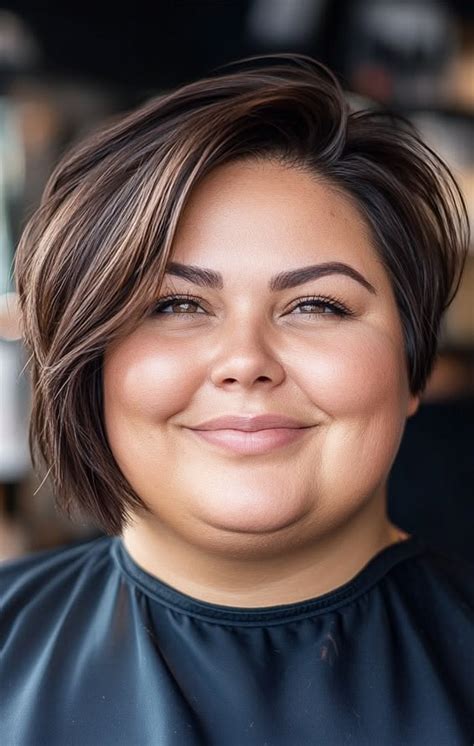Asymmetrical Bob With Subtle Highlights For Face Faces And Double Chins