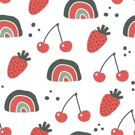 100000 Cute Strawberry Pattern Vector Images Depositphotos
