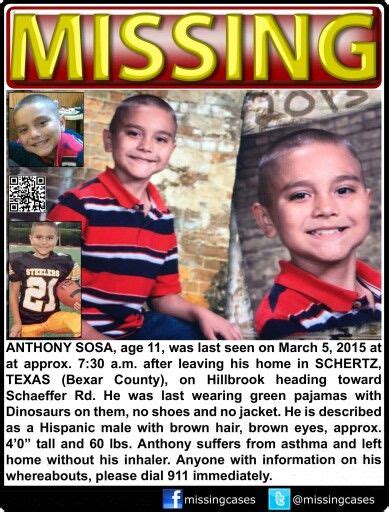 Anthony Sosa Missing Schertz Texas