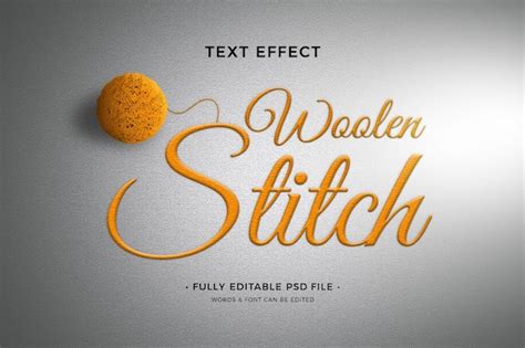 Premium Psd Embroidery Concept Text Effect