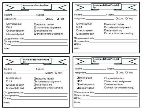 Accommodations Checklist By Sna Learning Shop Tpt