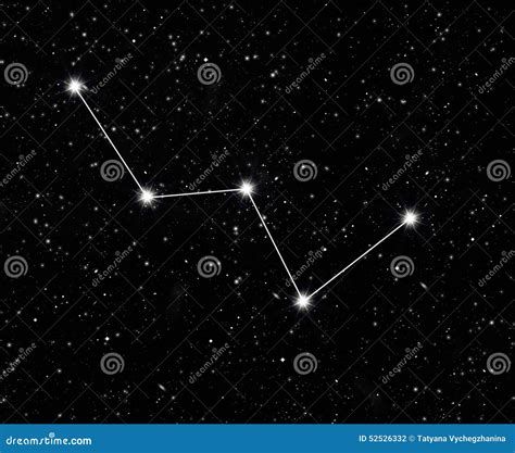 Constellation Cassiopeia Icon Hand Drawn Doodle Style Minimalism Monochrome Sketch Space