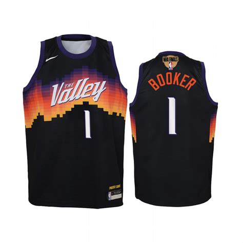Phoenix Suns Devin Booker 2021 Nba Finals Black Youth Jersey City