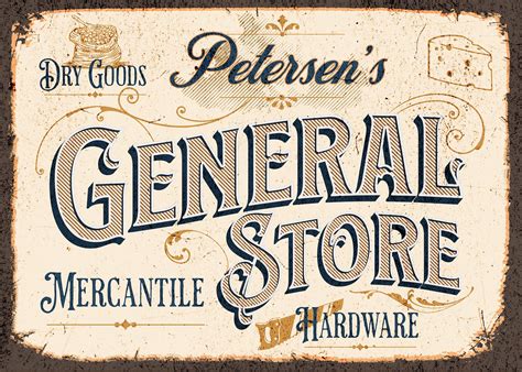 Personalized General Store Sign Retro Mercantile Hardware Wall Art Etsy