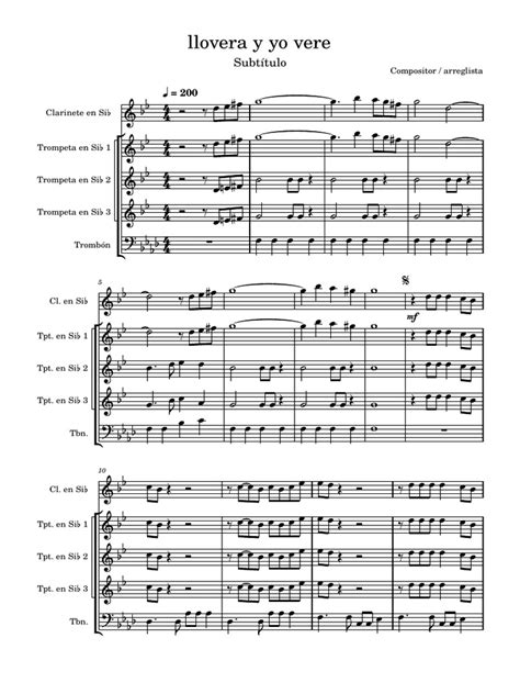 Llovera Y Yo Vere Partitura Y Partes Pdf