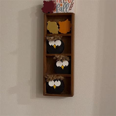 Mini Fall Leaves And Signs Wooden Chunky Wood Autumn Decor Coffee