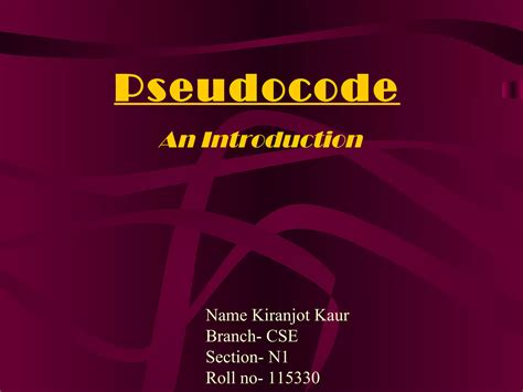 pseudocode basics ppt programming languages computing
