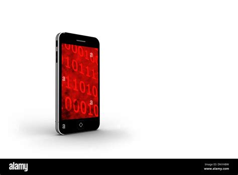 Binary Code On Smartphone Screen Stock Photo Alamy