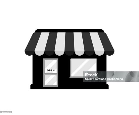 Shop Icon Store Symbol In Black And White Colors Stock Illustration