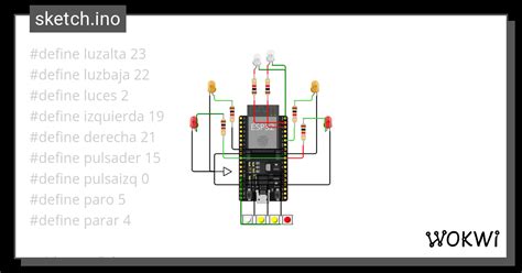 Luces Carro Completo Wokwi ESP STM Arduino Simulator