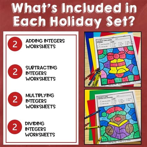 Integer Operations Color By Number Code February Math Packet Adding