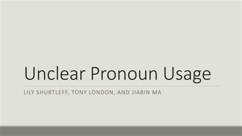 Pronoun Reference Powerpoint Ppt
