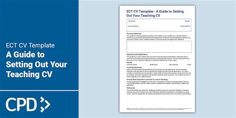 Ect Cv Template A Guide To Setting Out Your Teaching Cv