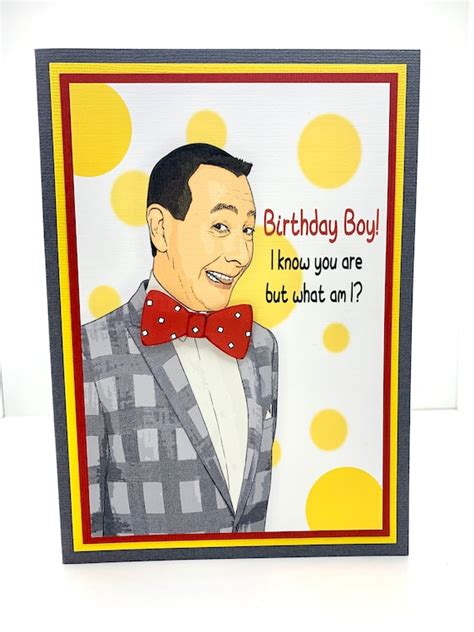 Pee Wee Herman Birthday Card Etsy