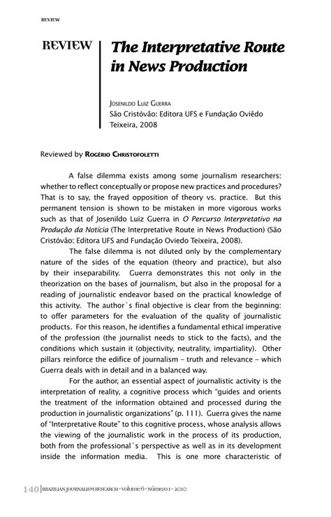 Pdf The Interpretative Route In News Production