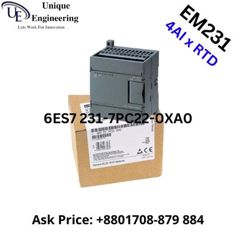 siemens em231 s7 200 4ai x rtd module 6es7231 7pc22 0xa0