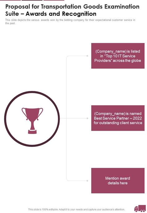 Awards And Recognition One Pager Sample Example Document Presentation Graphics Presentation