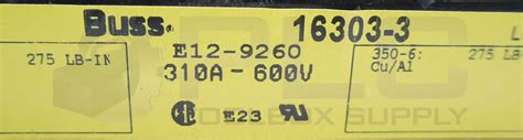 New Buss 16303 3 Block 310a 600v Plc Toolbox Supply