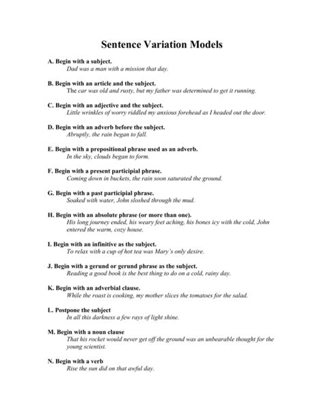 Sentence Variation Models Improve Your Writing