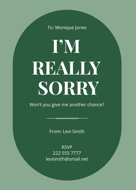 Free Sorry Card Templates Editable And Printable