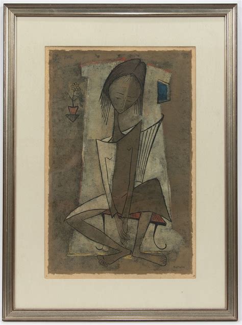 Ángel Botello Puerto Rican 1913 1986 Linocut On Handmade Paper H