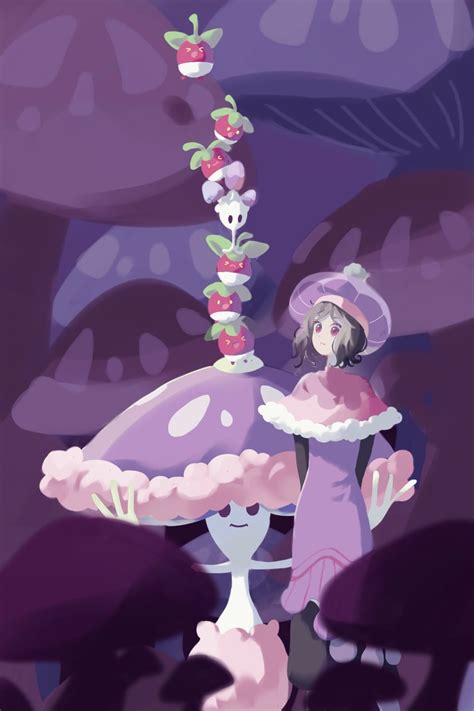 Cherubi Morelull And Shiinotic Pokemon Drawn By Harumomo