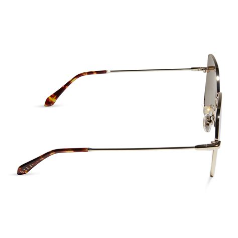 Iris Square Sunglasses Gold And Brilliant Gold Mirror Diff Eyewear