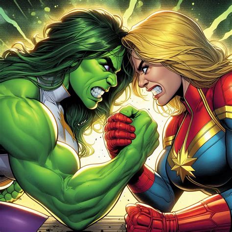 She Hulk Vs Captain Marvel By Zzzz321 On Deviantart