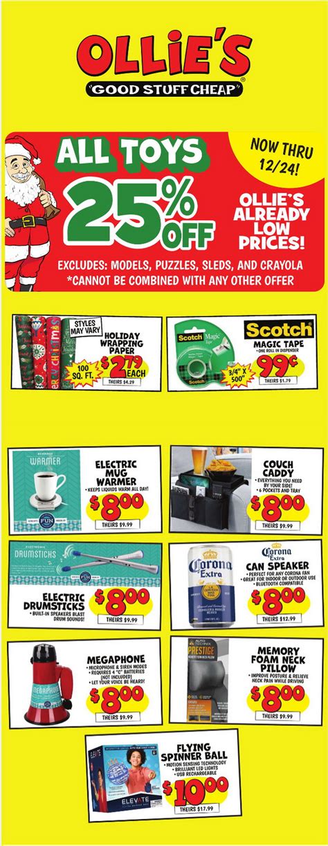 Ollies Weekly Ad Dec 19 Dec 27 2024 Christmas Day Promotion Included