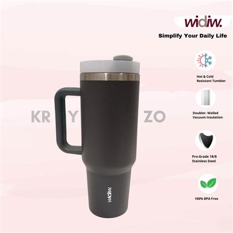 Jual Widiw Kryzo Tumbler 1180ml Double Wall Stainless Steel Sus 304 Tutup Anti Slip Gagang Kokoh