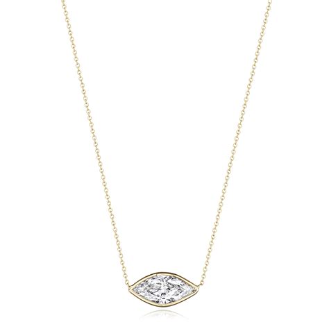 Marquise Diamond Bezel Set Pendant 14k Yellow Gold Marisa Perry By