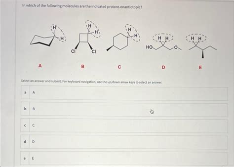 solved in which of the following molecules are the indicated