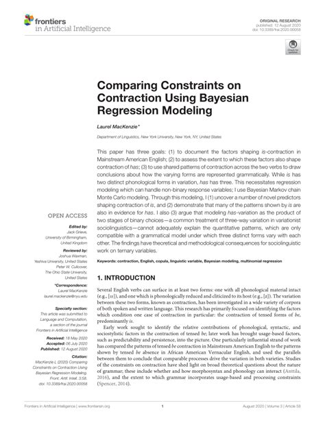 Pdf Comparing Constraints On Contraction Using Bayesian Regression Modeling