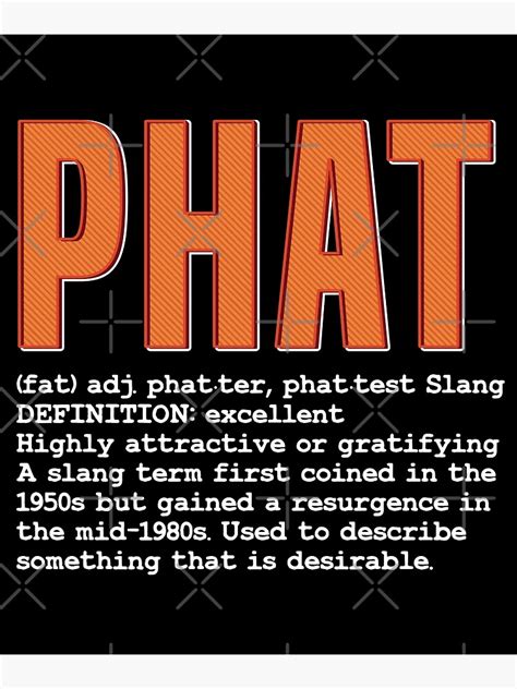Phat Cool Eighties Retro Slang Definition Poster For Sale By