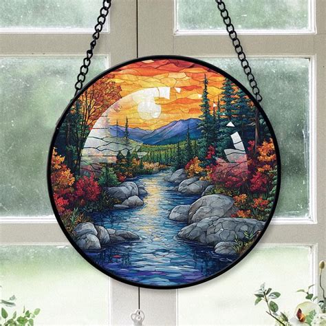 Customized River Stained Glass River Suncatchers River Window